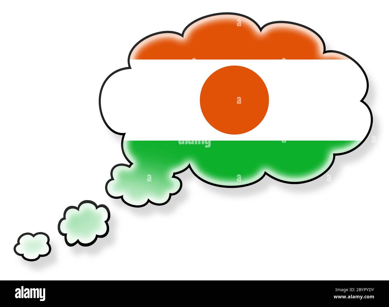 Flag in the cloud, isolated on white background Stock Photo - Alamy