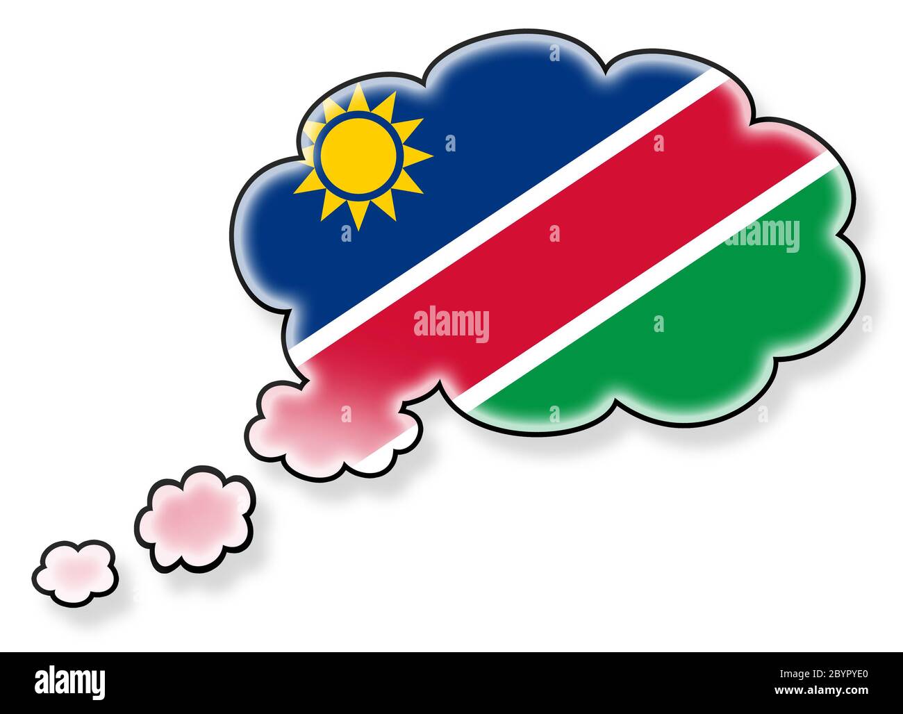 Flag in the cloud, isolated on white background Stock Photo - Alamy
