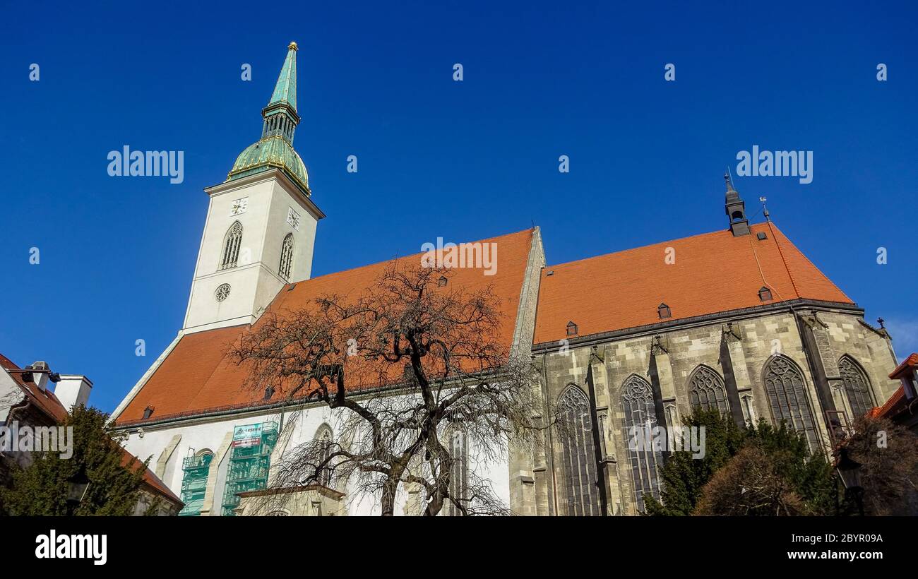 The old centre in Bratislava. Slovak architecture is simple but very ...