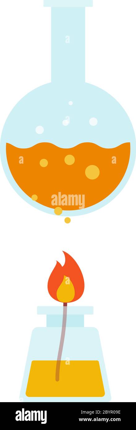 Laboratory bulb with alcohol burner vector icon flat Stock Vector Image ...
