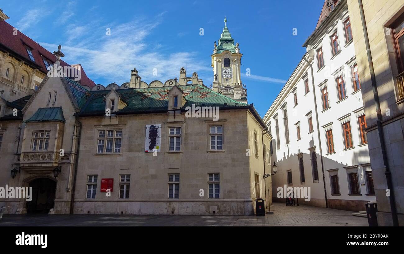 The old centre in Bratislava. Slovak architecture is simple but very ...