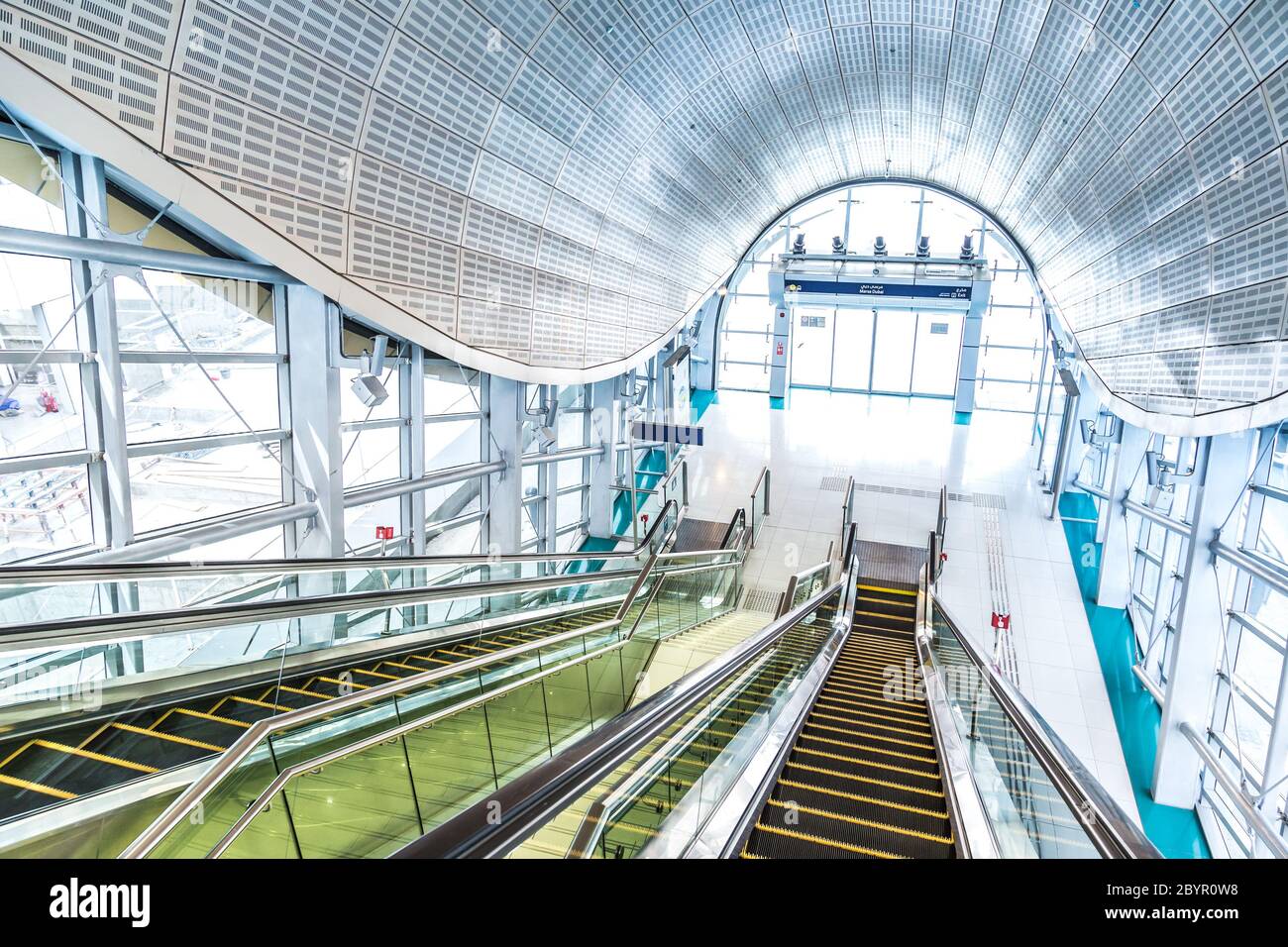 Automatic Stairs at Dubai Metro Station Stock Photo - Alamy