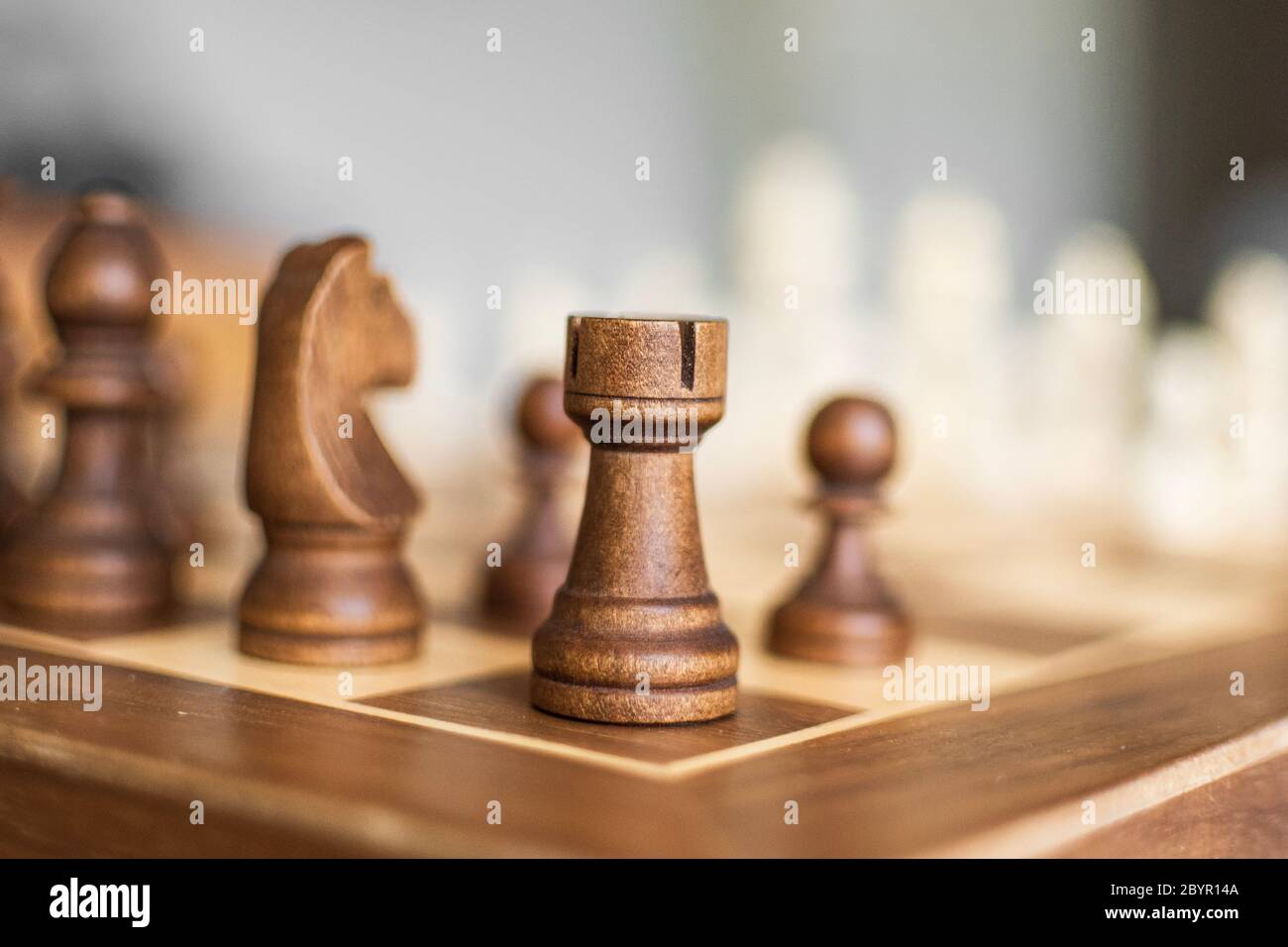 Chess Pieces from behind, Before the game starts. Board Game, Wood ...
