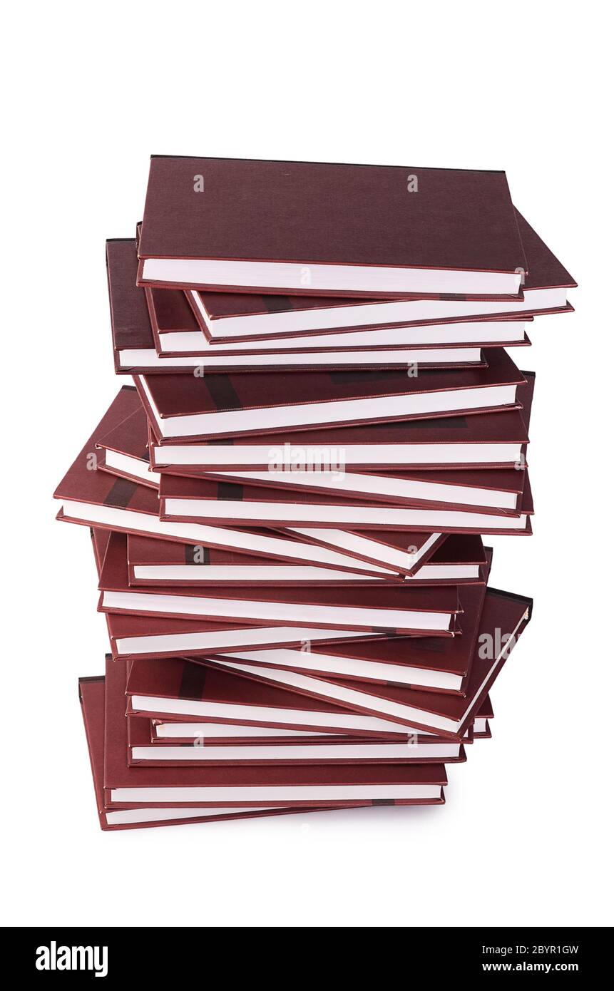 Pile of books isolated on white Stock Photo - Alamy
