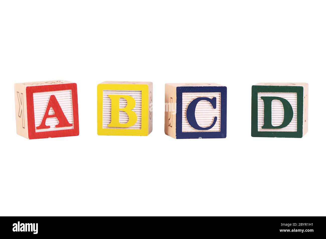 Wooden cubes isolated on white background Stock Photo - Alamy