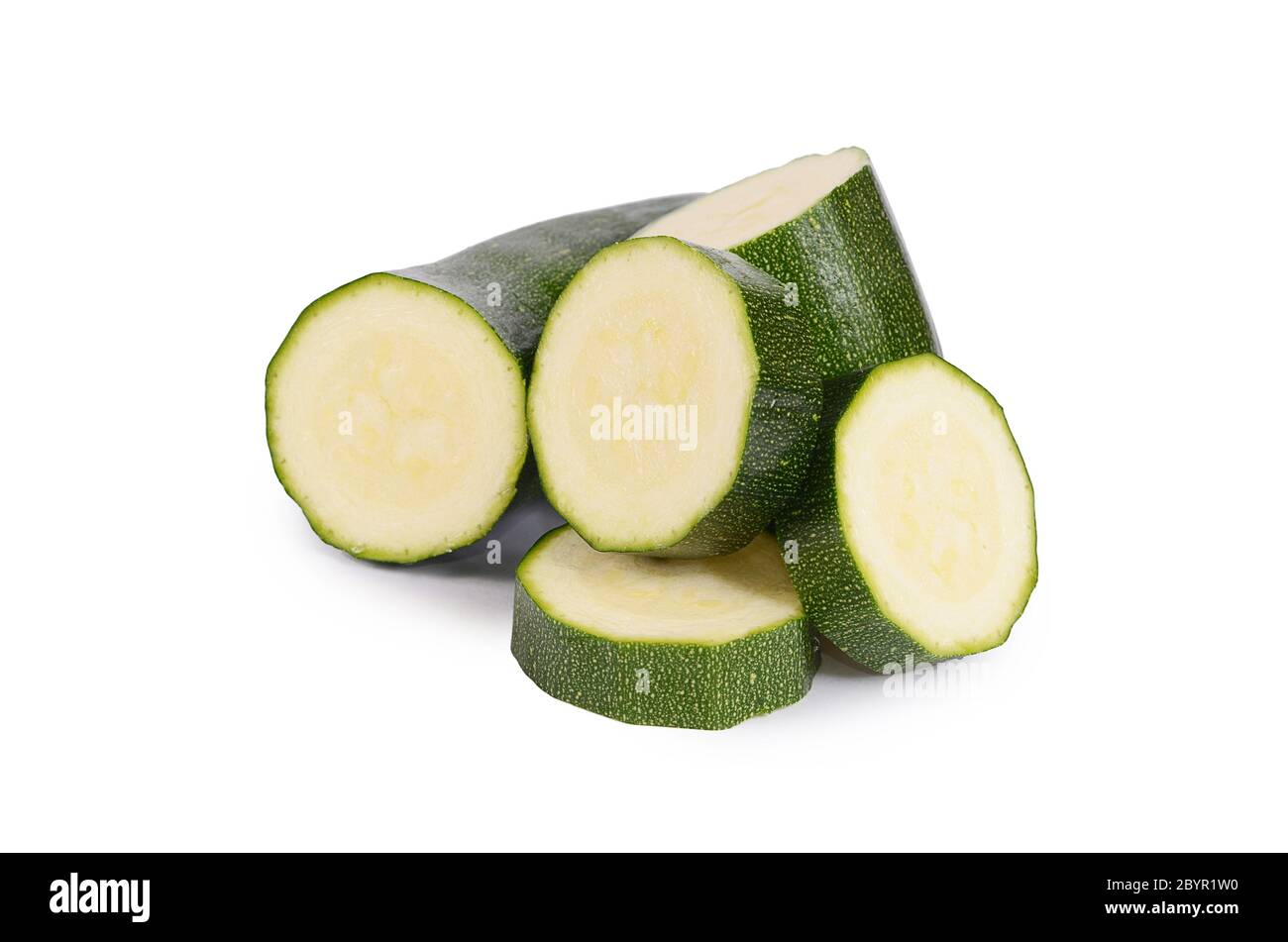 Green zucchini isolated on white background Stock Photo - Alamy