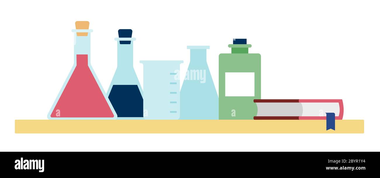 Laboratory chemical instruments vector illustration in flat style Stock ...