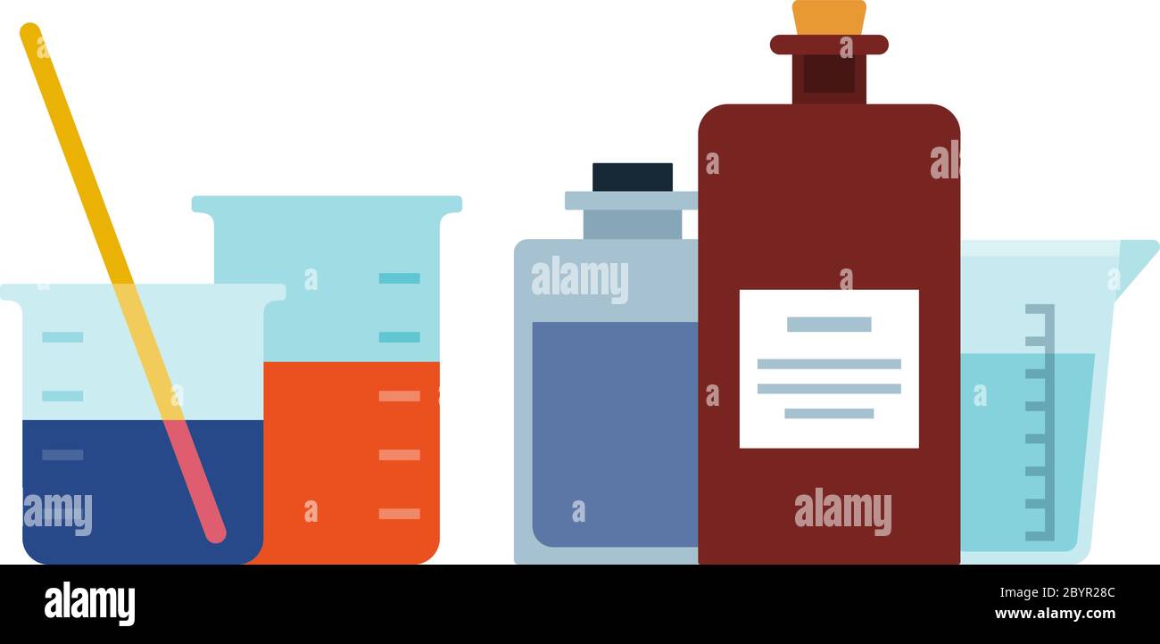 Set of laboratory glassware vector icon flat isolated Stock Vector ...