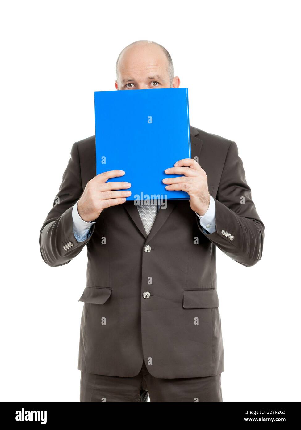 business man with blue folder Stock Photo - Alamy