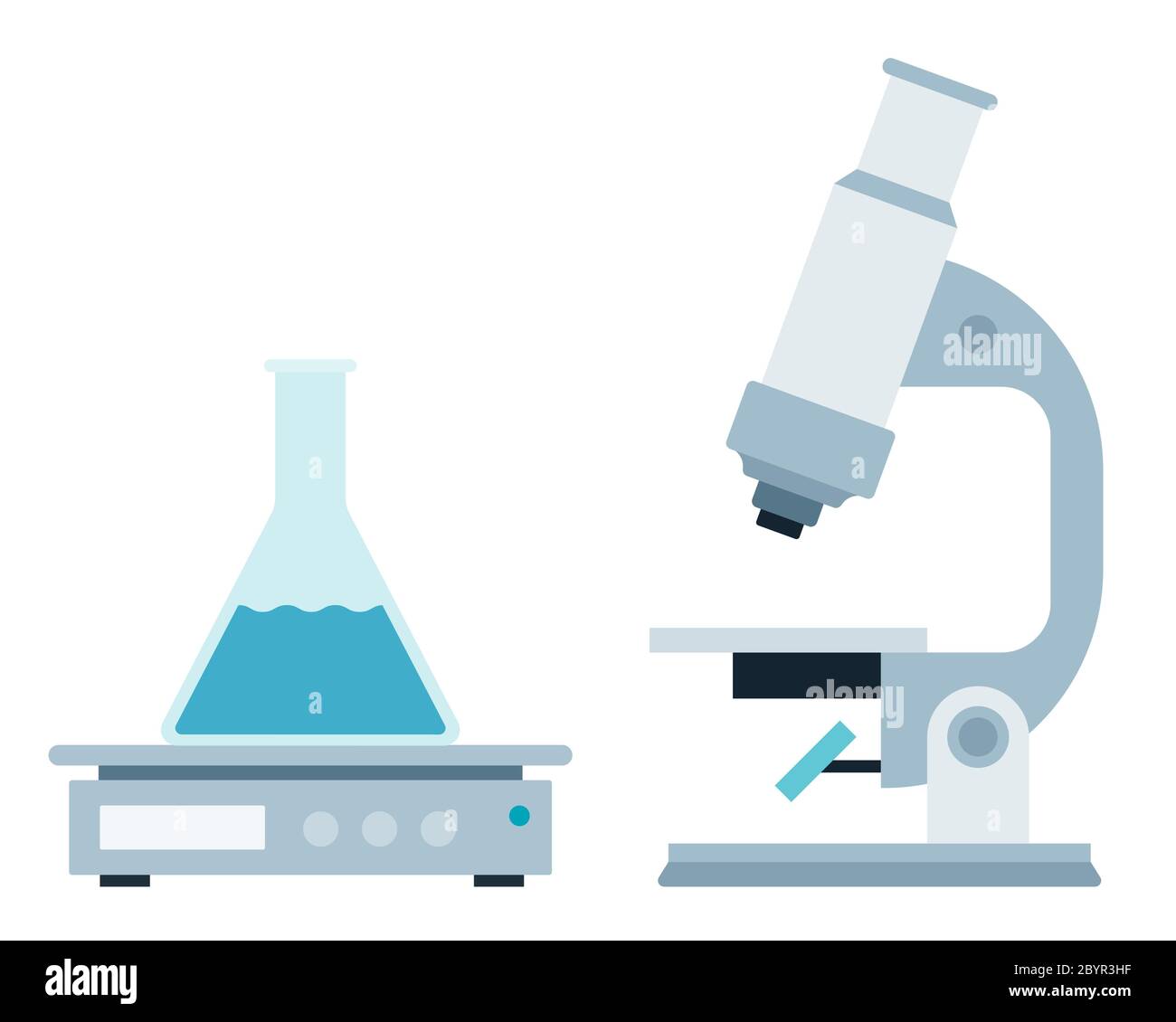 Laboratory medical instruments vector illustration in flat style Stock ...