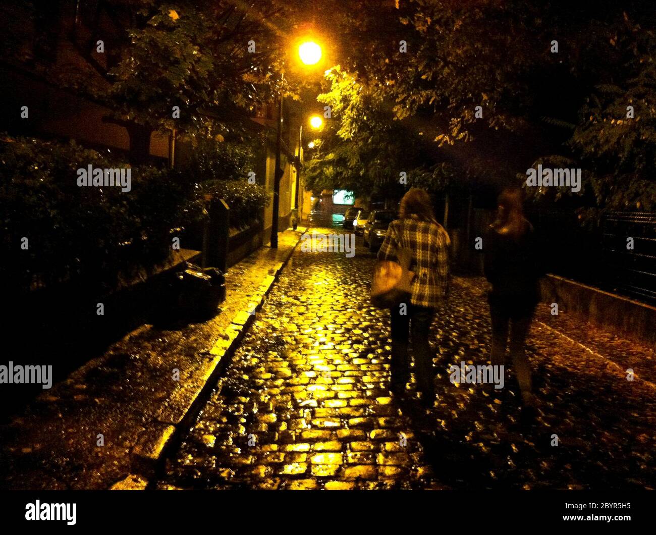 Small cobbled passage in a golden light, Paris, France Stock Photo - Alamy