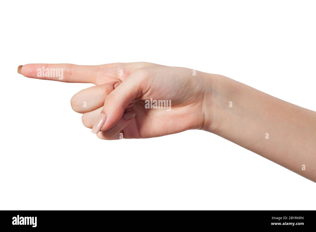 Female index finger isoalted on a white background Stock Photo - Alamy