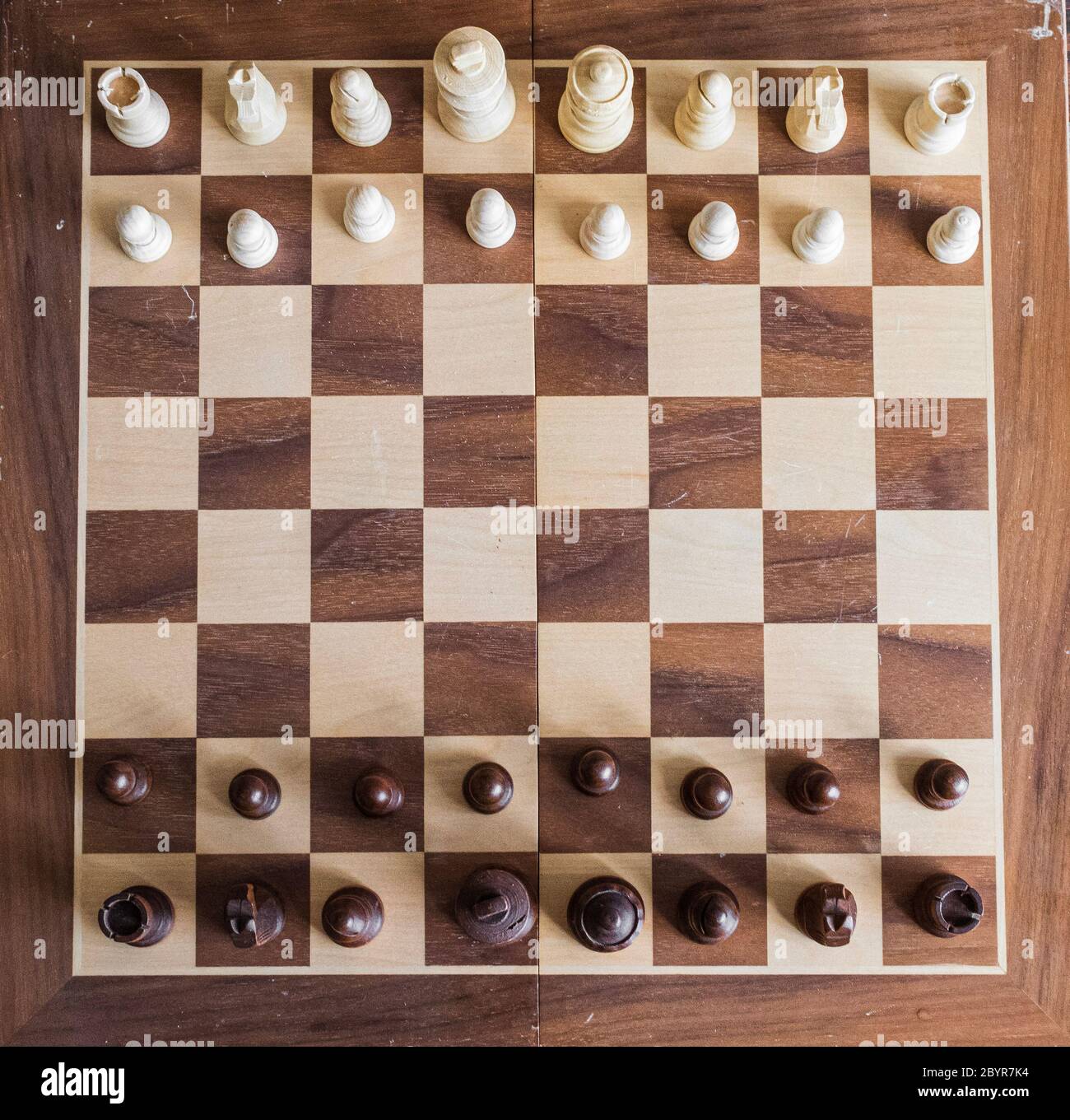 Chess Pieces from above, Before the game starts. Board Game, Wood ...