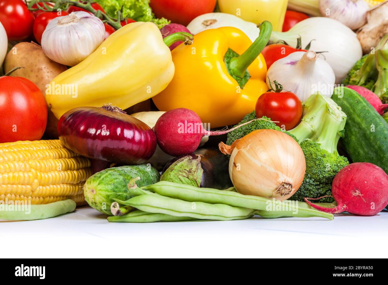 Group of fresh vegetables isolated on white Stock Photo - Alamy