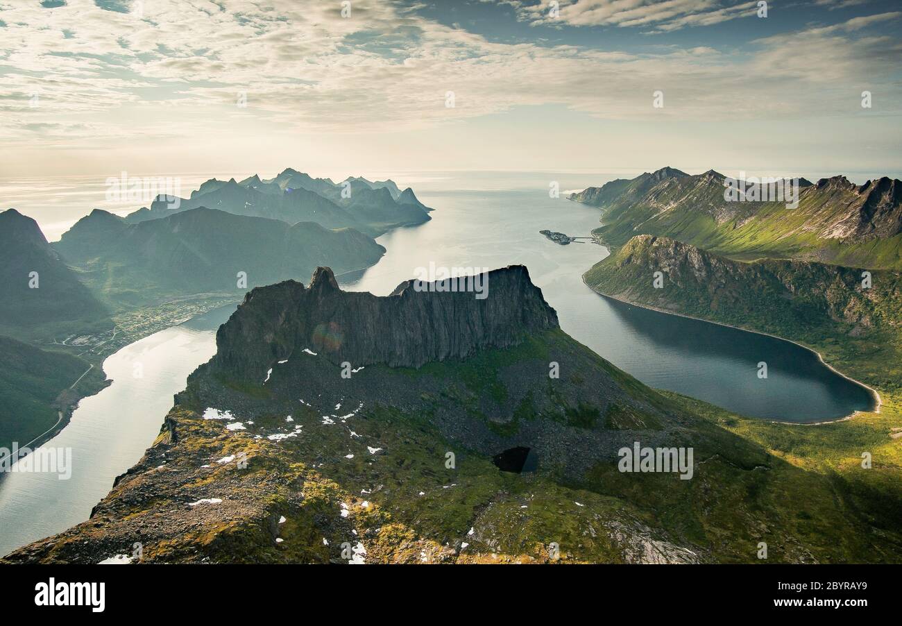 Soft sun light touching the nature beauty. Of high mountains and ...