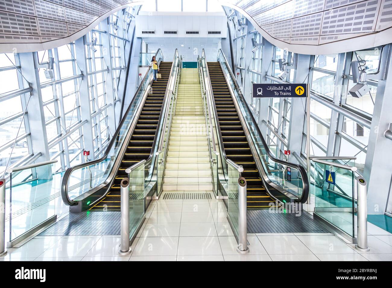 Automatic Stairs at Dubai Metro Station Stock Photo - Alamy