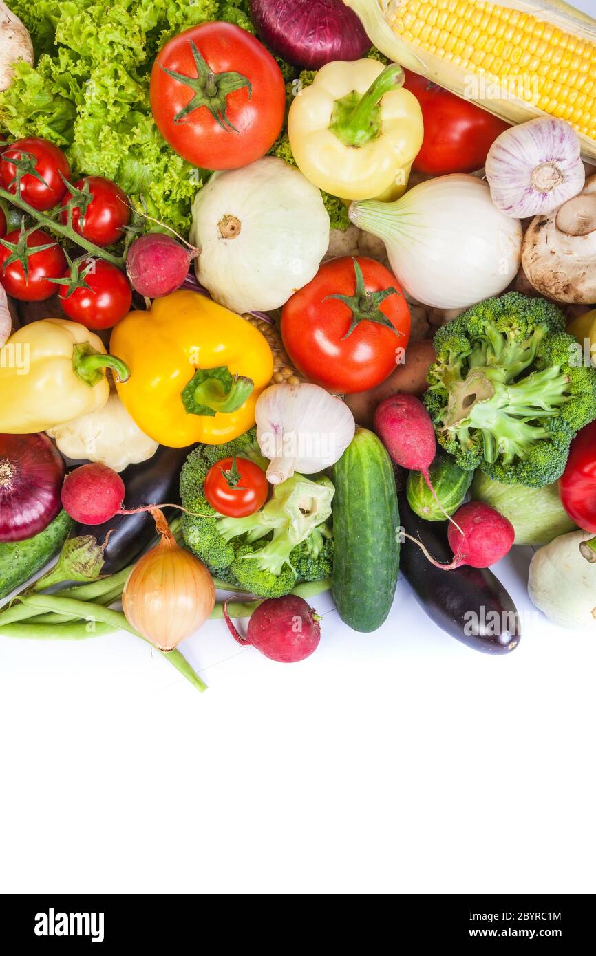 Group of fresh vegetables isolated on white Stock Photo - Alamy