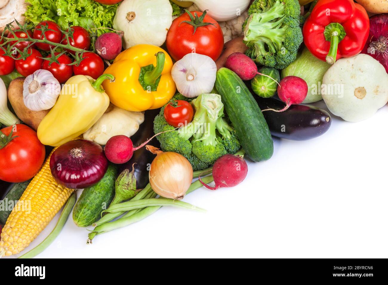 Group of fresh vegetables isolated on white Stock Photo - Alamy