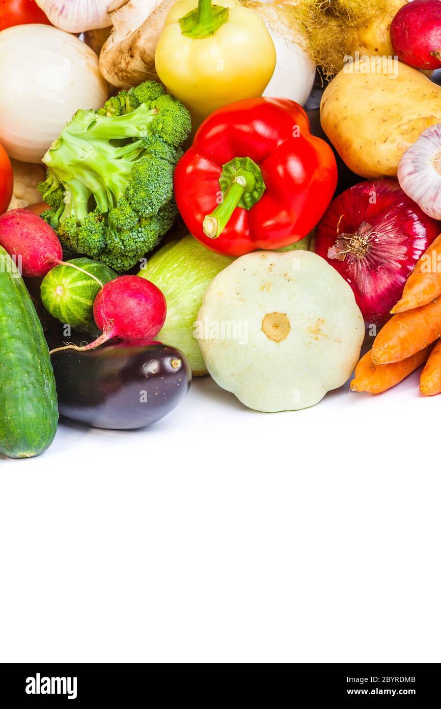 Group of fresh vegetables isolated on white Stock Photo - Alamy