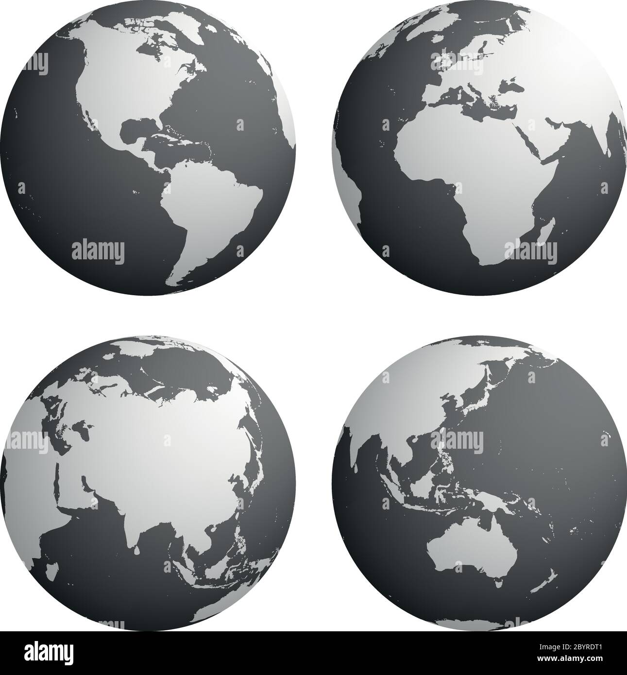 World Map Silhouette Gray