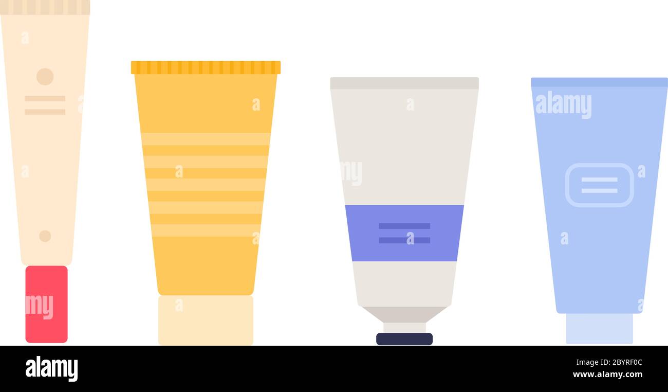 Soft plastic containers with cosmetics vector flat isolated Stock ...