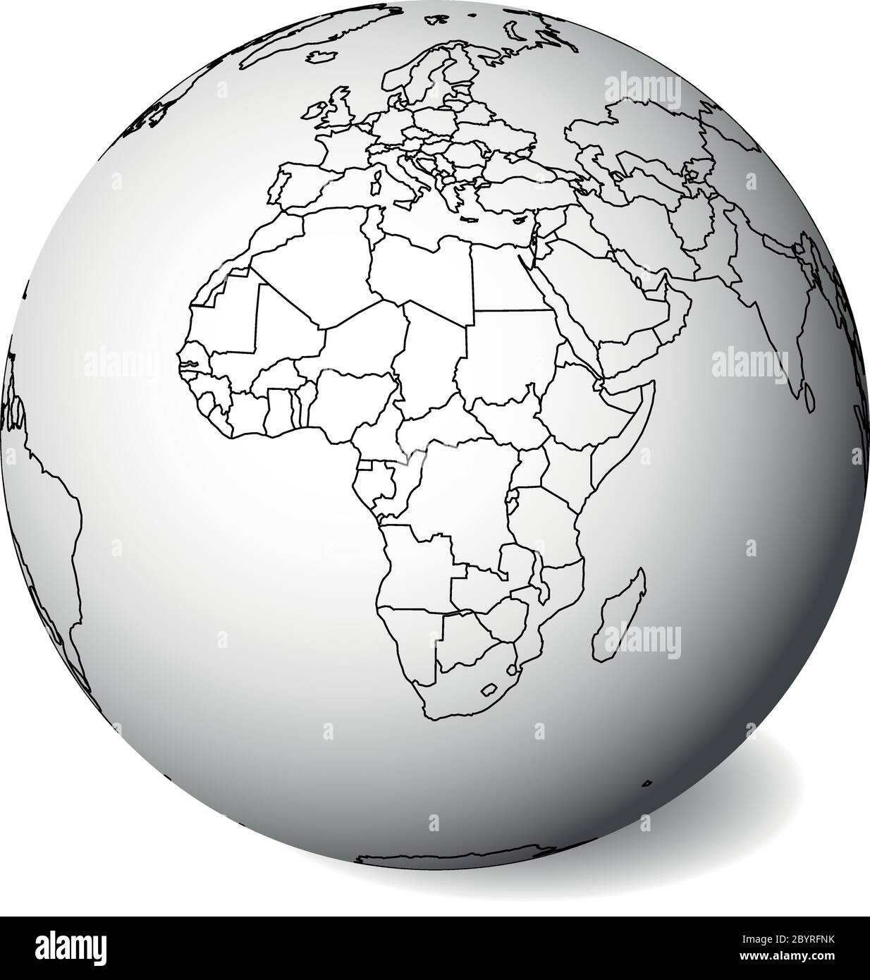 Political map of africa Black and White Stock Photos & Images - Alamy