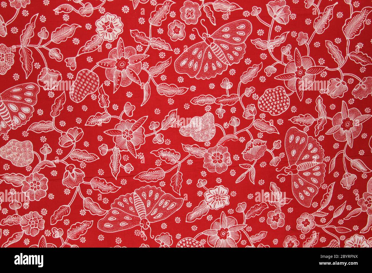 Batik motif sample design from Java, Indonesia. It depicts floral and ...