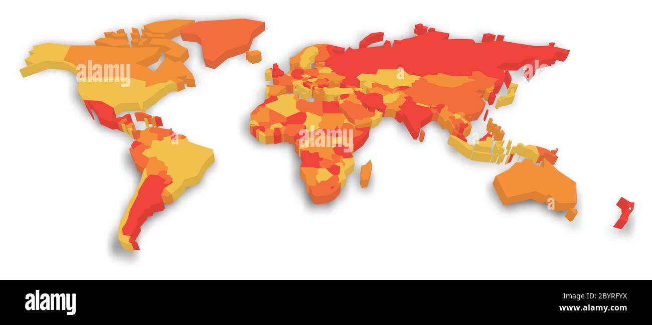 3D political map of World. Vector illustration Stock Vector Image & Art ...