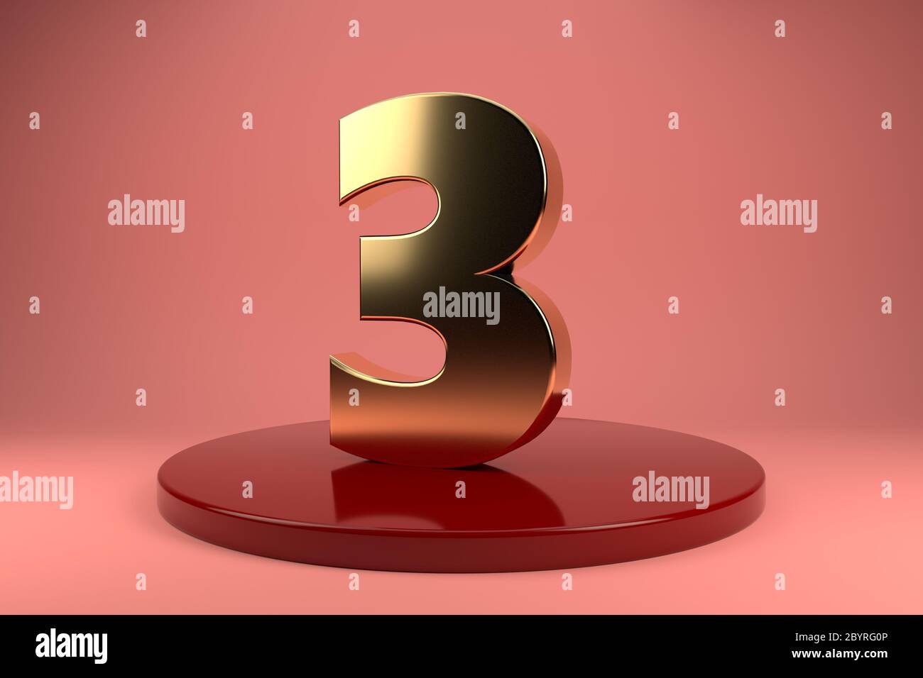 Golden number 3 wallpaper. 3d rendering. 3d illustrator Stock Photo - Alamy