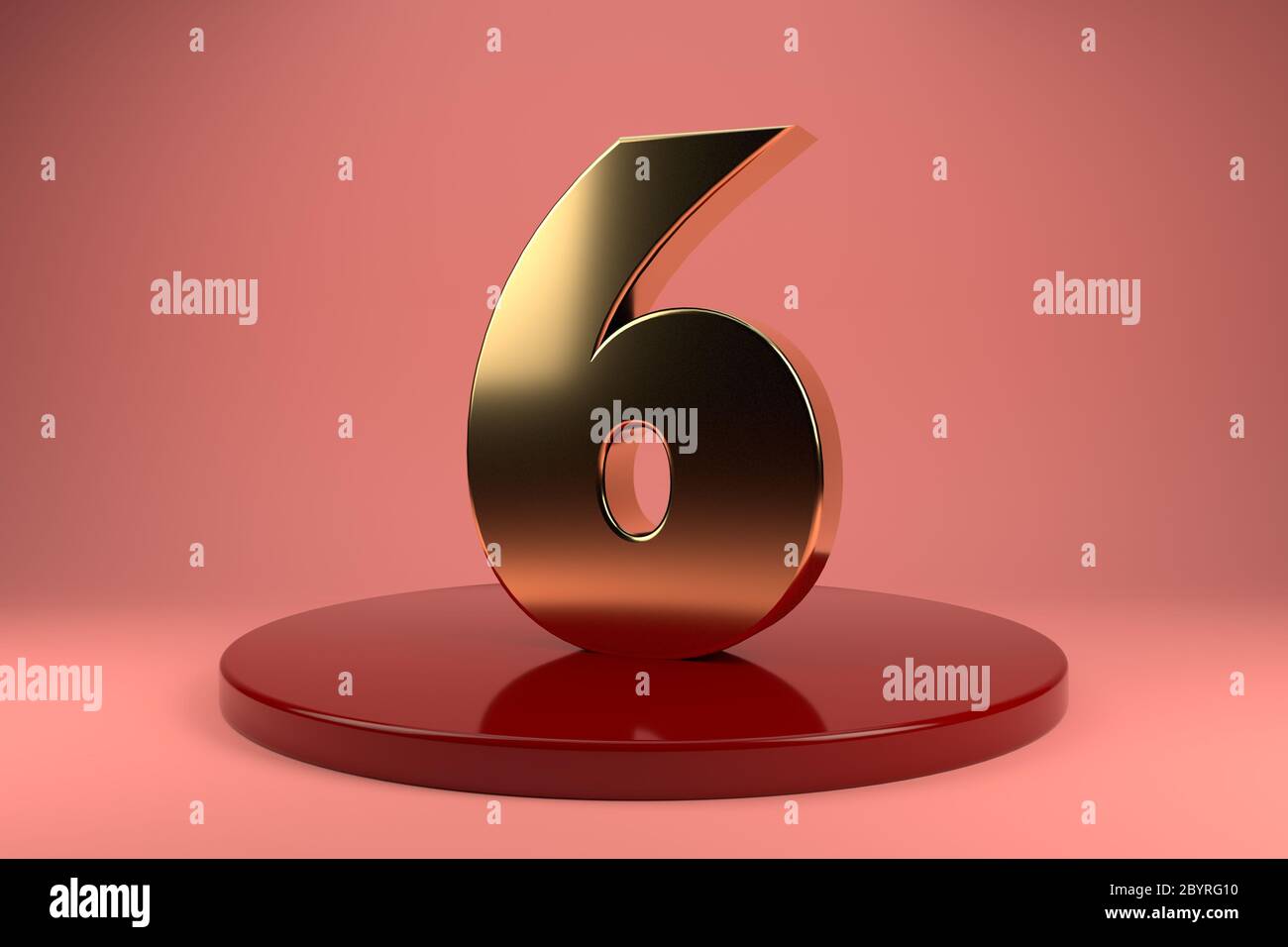 Golden number 6 wallpaper. 3d rendering. 3d illustrator Stock Photo - Alamy