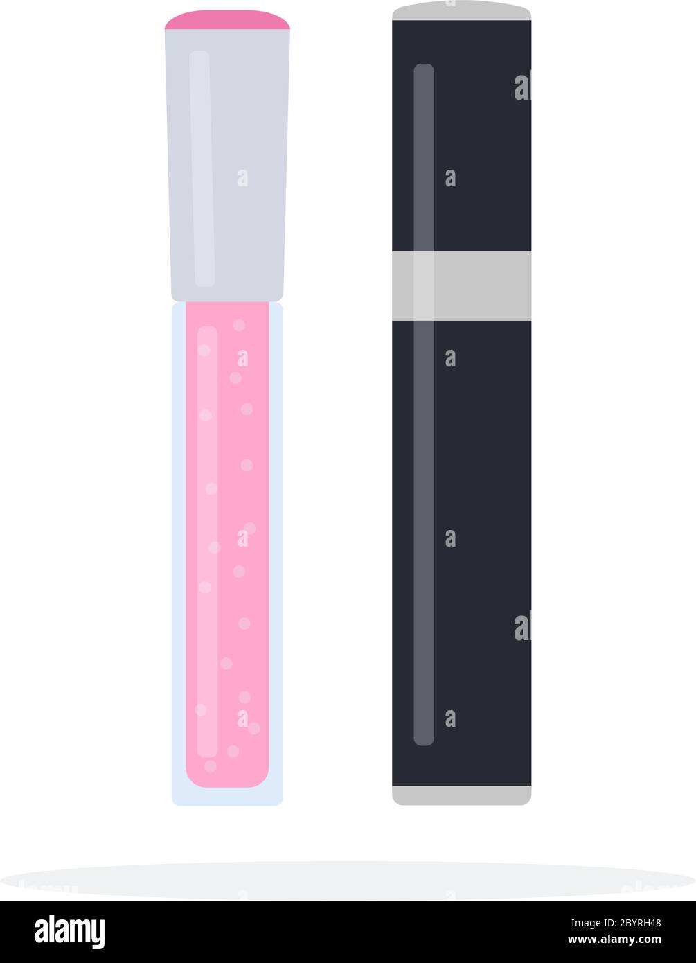 Pink lip gloss and mascara vector flat isolated Stock Vector Image ...