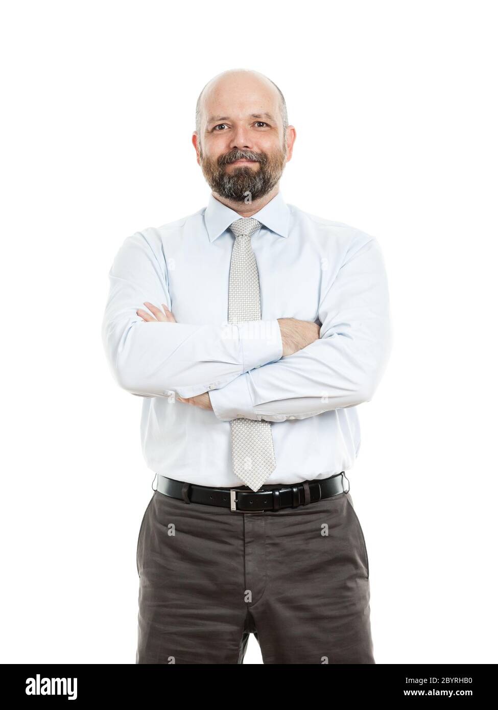 Smiling man and arms folded Cut Out Stock Images & Pictures - Alamy