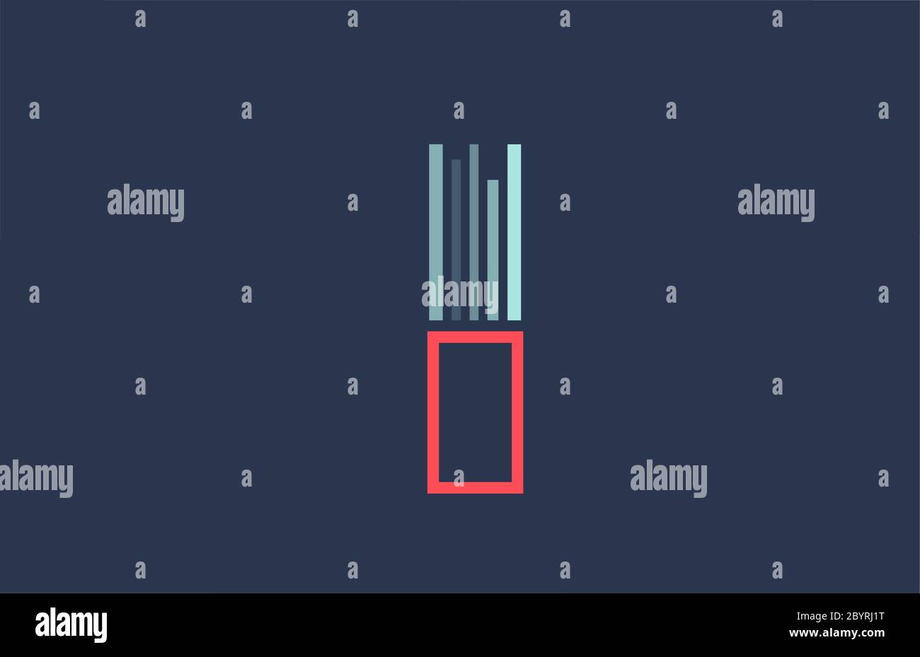 blue red I alphabet letter logo icon for business and company with line ...