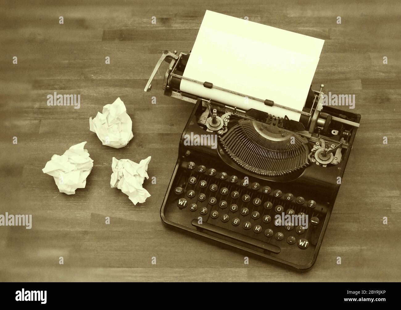 Old typewriter with paper Stock Photo - Alamy