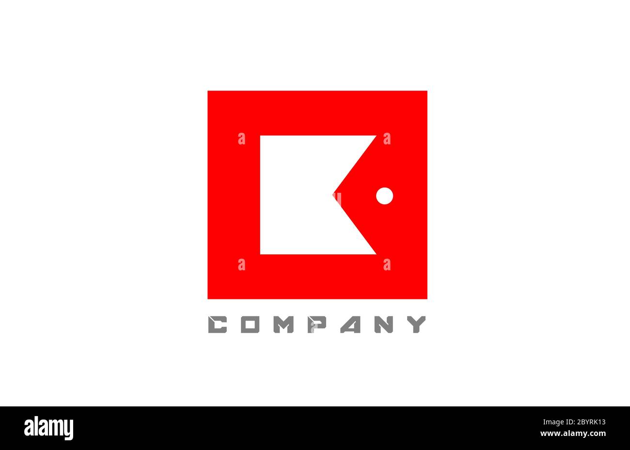 red white K alphabet letter logo icon for company and business with dot ...