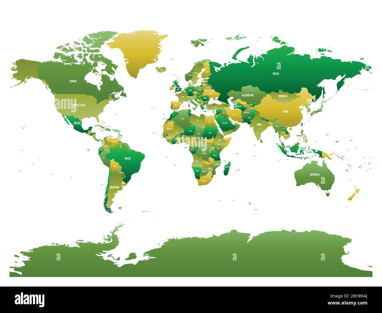 Vector political map of World in green Stock Vector Image & Art - Alamy