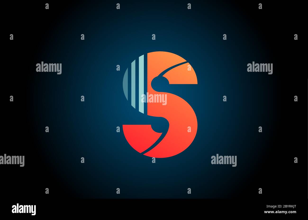 orange blue S alphabet letter logo icon for business and company with ...