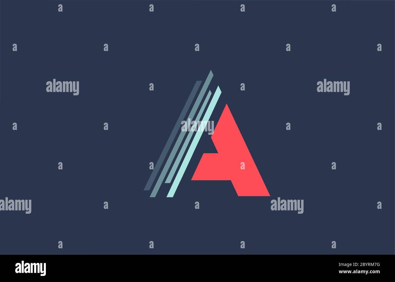 A red blue alphabet letter logo icon for business and company with line ...