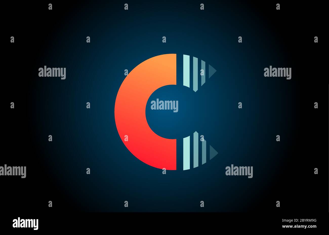 orange blue C alphabet letter logo icon for business and company with ...
