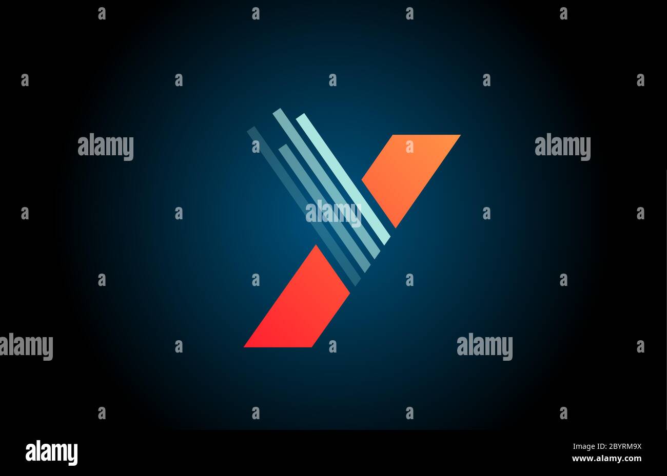 orange blue Y alphabet letter logo icon for business and company with ...