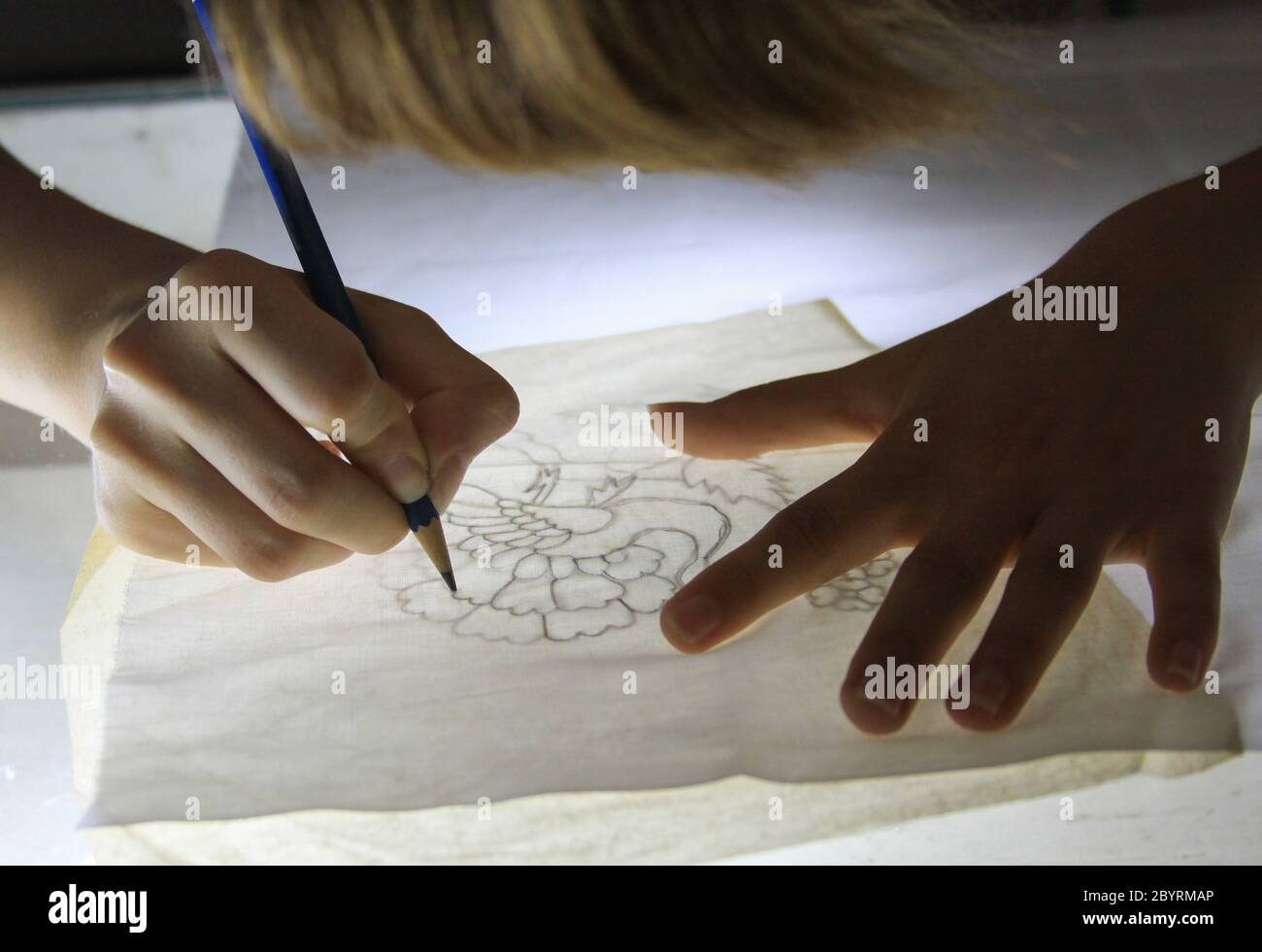 Batik drawing process in Winotosastro factory in Yogyakarta, Java ...