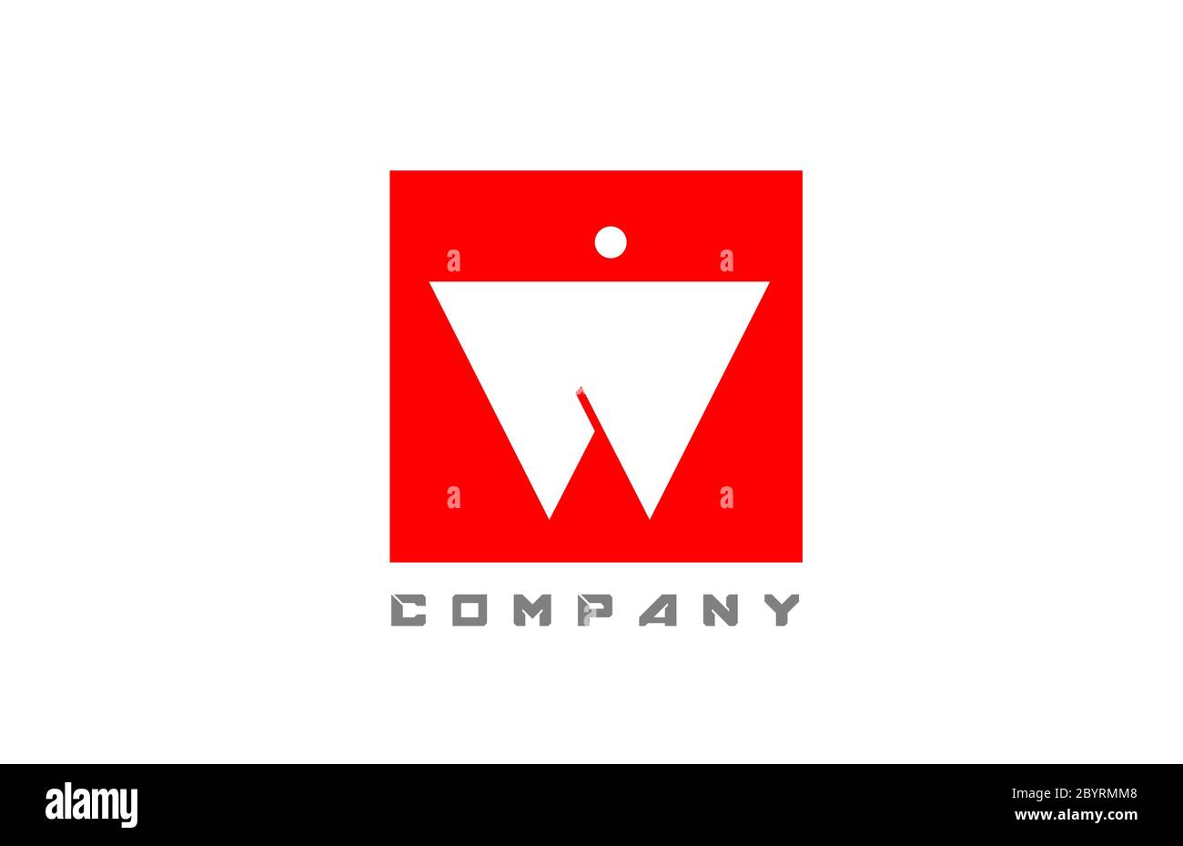 red white W alphabet letter logo icon for company and business with dot ...