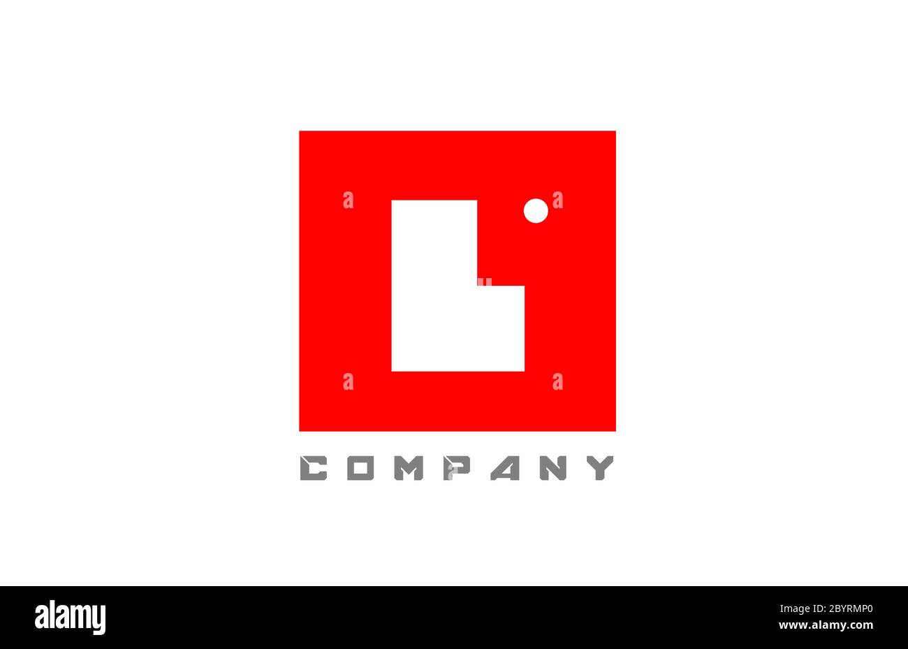 red white L alphabet letter logo icon for company and business with dot ...