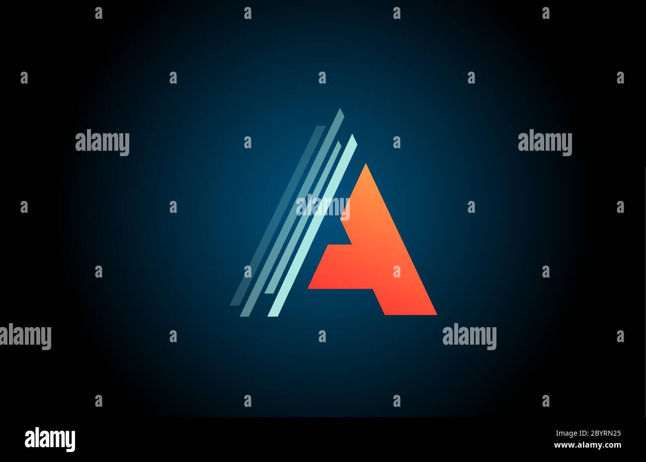 orange blue A alphabet letter logo icon for business and company with ...