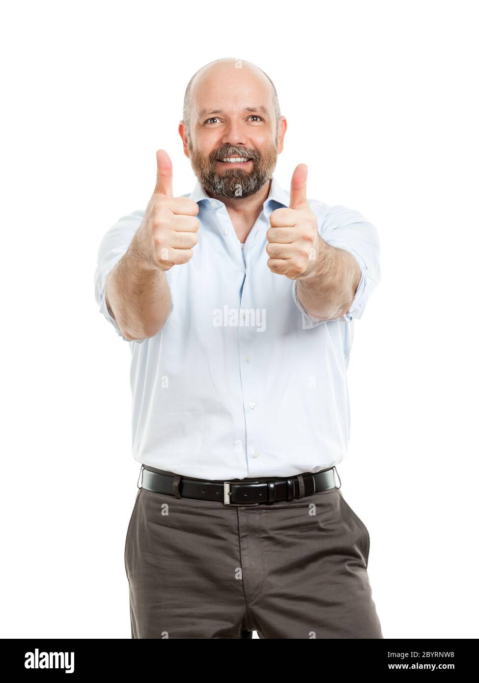 business man with both thumbs up Stock Photo - Alamy