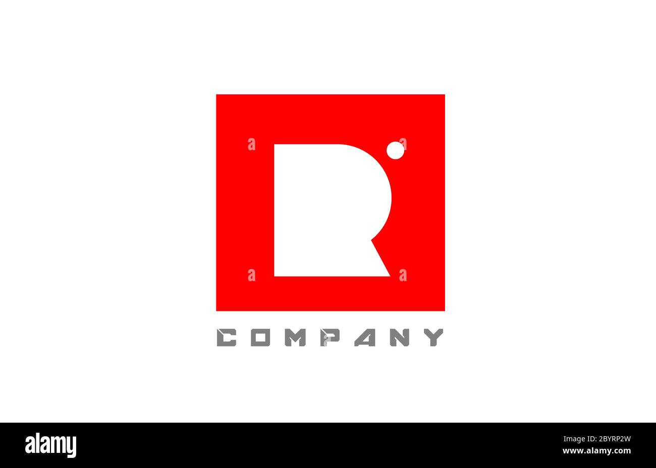 red white R alphabet letter logo icon for company and business with dot ...