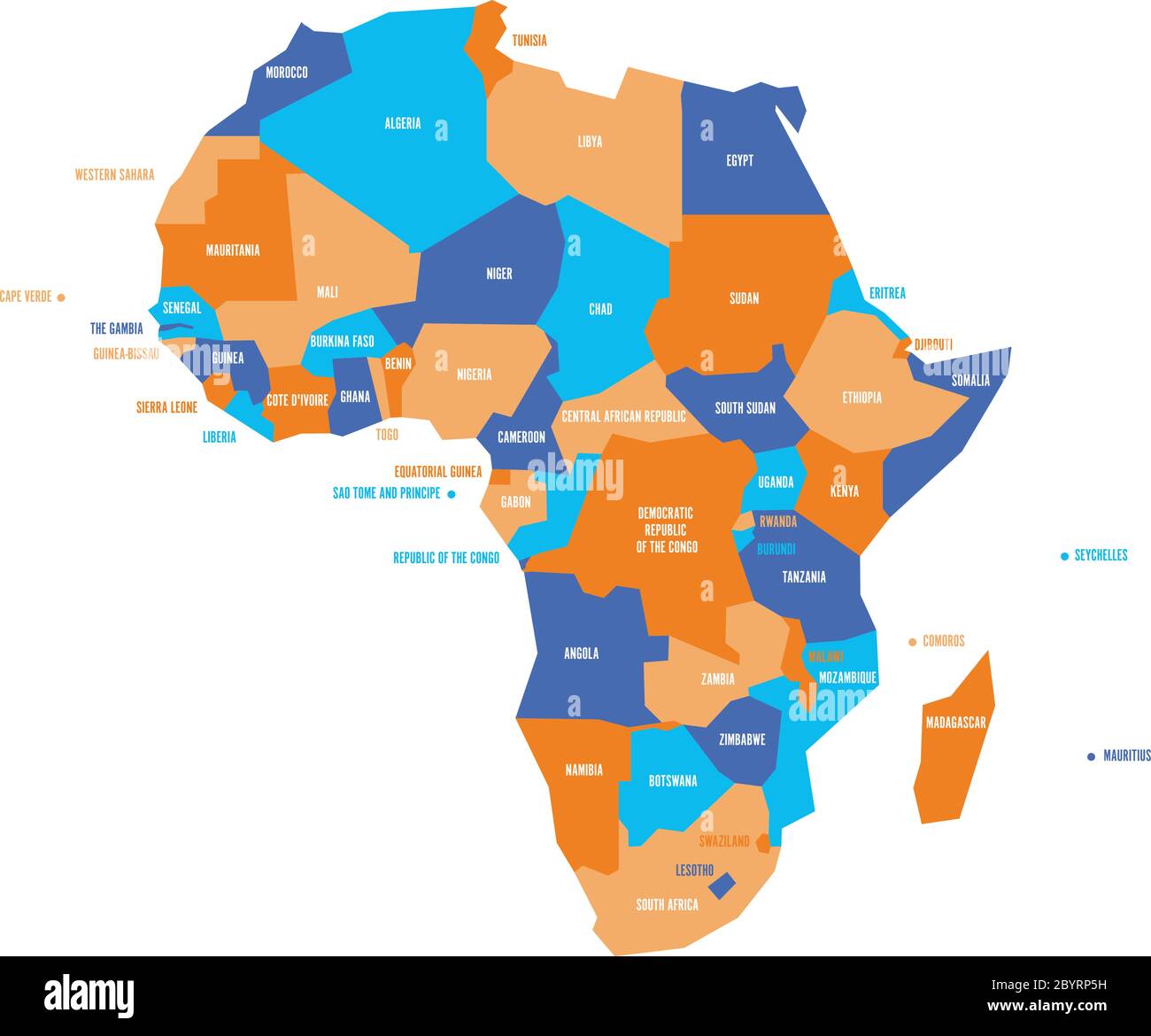 Very Simplified Infographical Political Map Of Africa Simple Geometric
