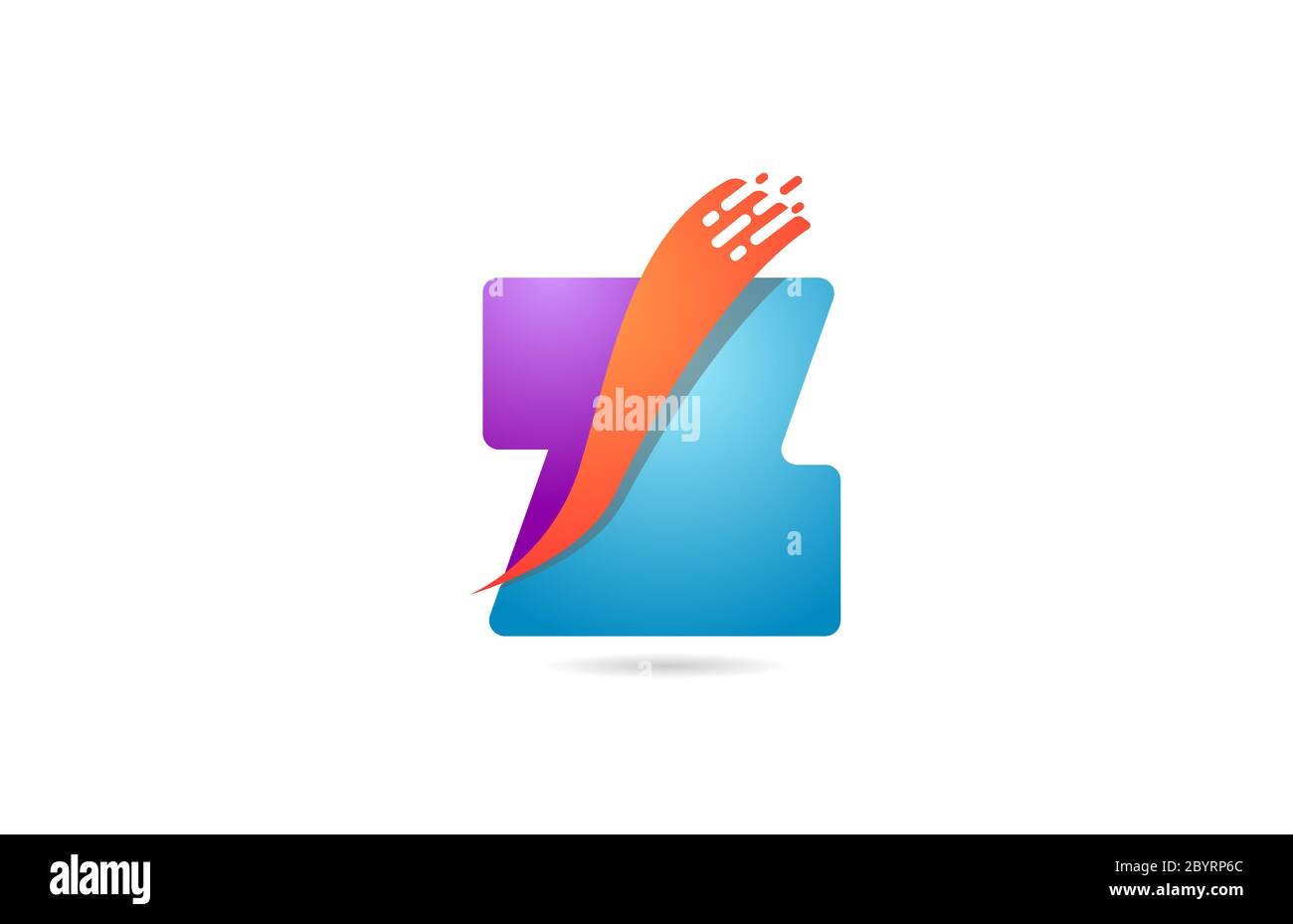 pink and blue Z alphabet letter logo icon for company and business with ...