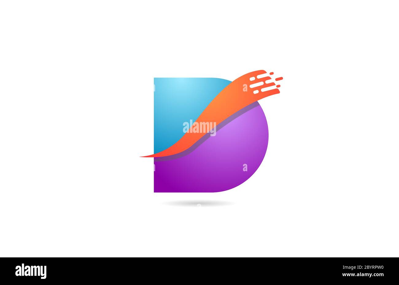 pink and blue D alphabet letter logo icon for company and business with ...