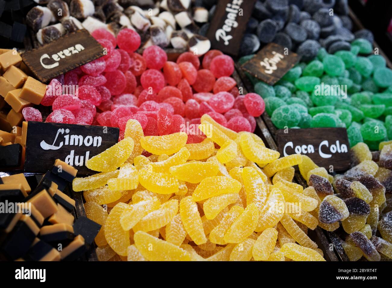 Mixed colorful candies background Stock Photo - Alamy